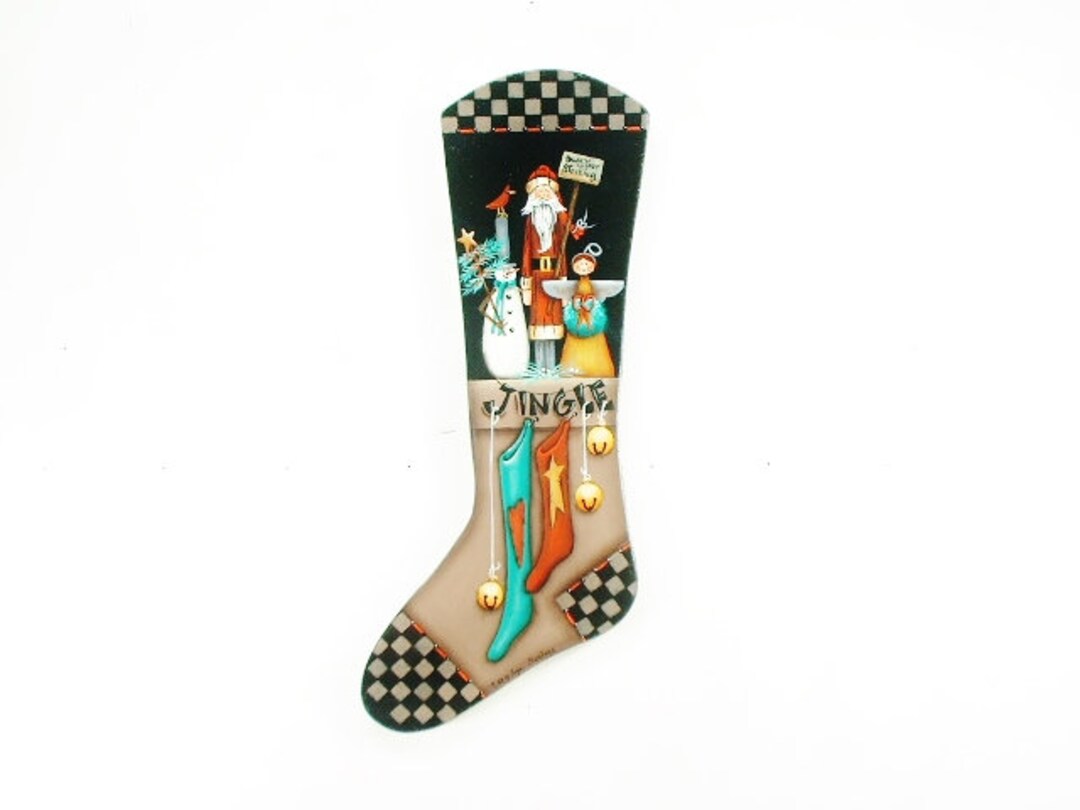 Christmas Stocking #800, Holiday Santa Stocking Display, Country ...