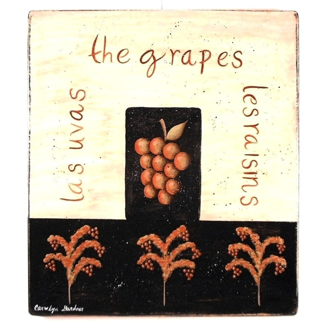 Sign French 441, Vintage Grape Sign, Contemporary Style Design, Artist ...