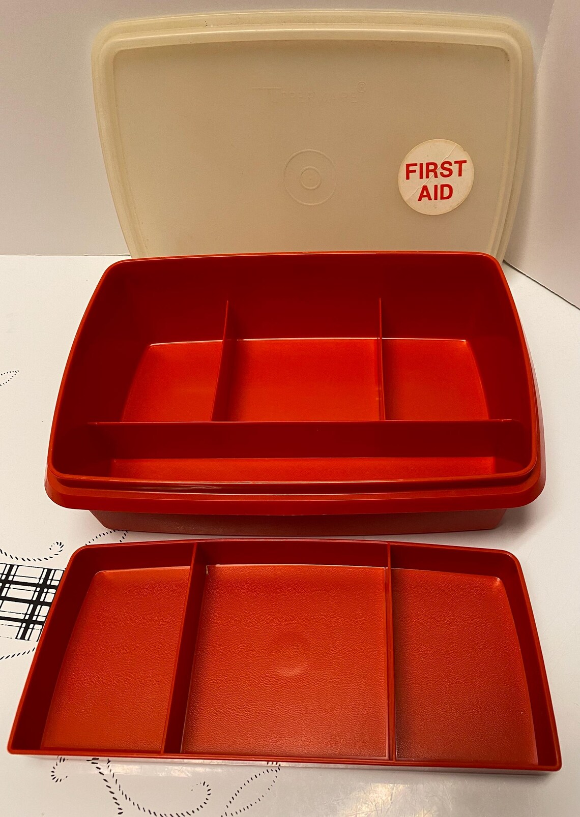 Vintage Tupperware Tuppercraft Red Container With Clear Lid-767-14 ...