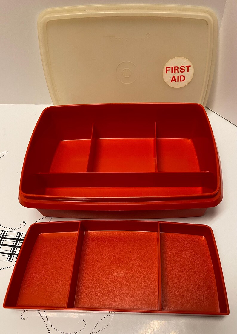 Vintage Tupperware Tuppercraft Red Container With Clear Lid-767-14 ...