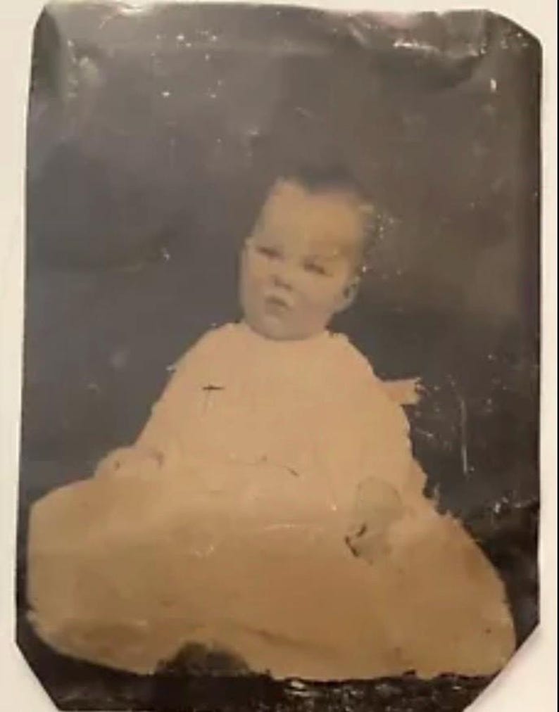 Antique Tin Type Tintype Photos Lot of 3 Infant Children Family Couple ...