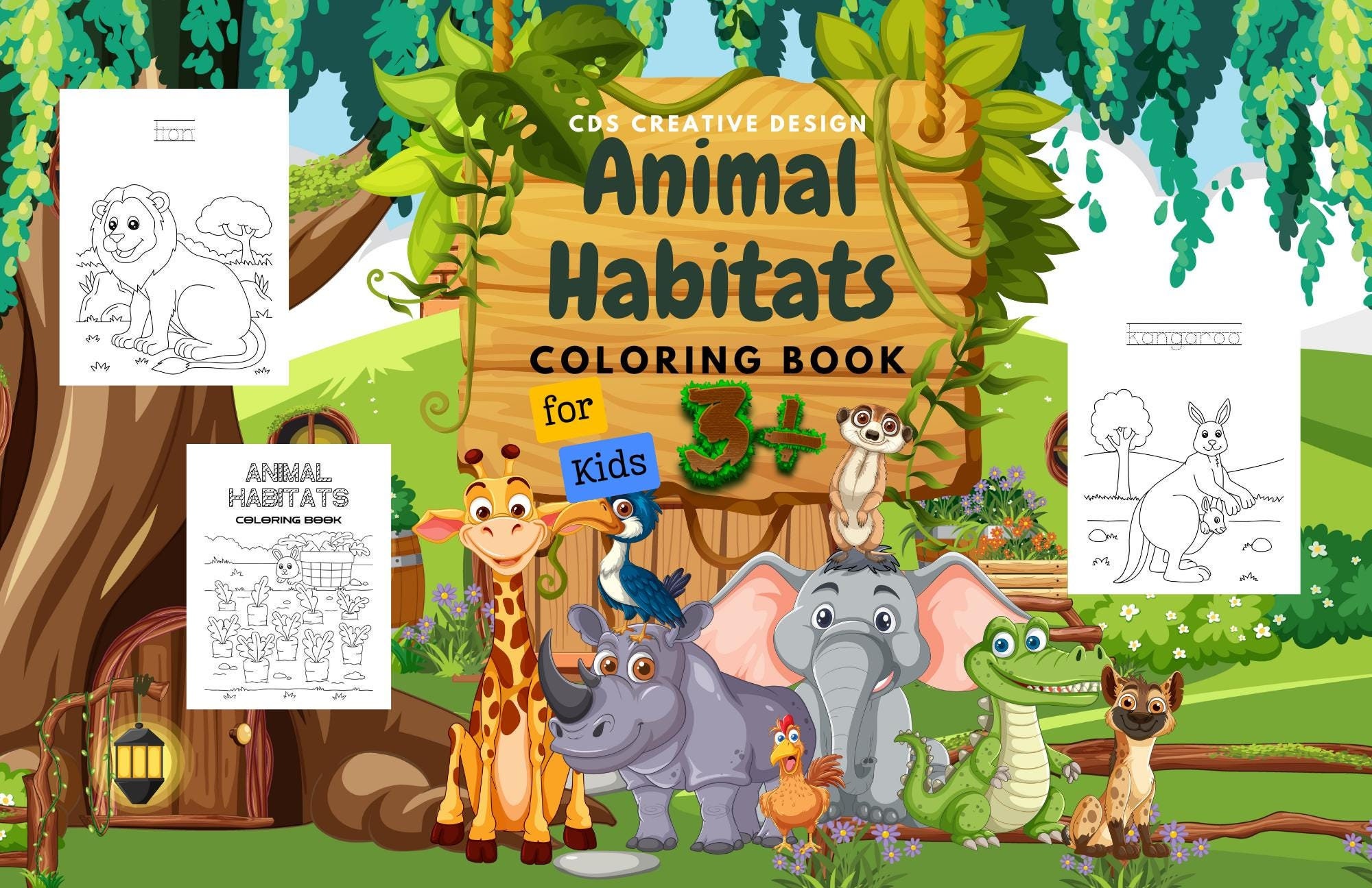 Animal Habitats Coloring Book for Kids | Fun and Educational Wildlife ...
