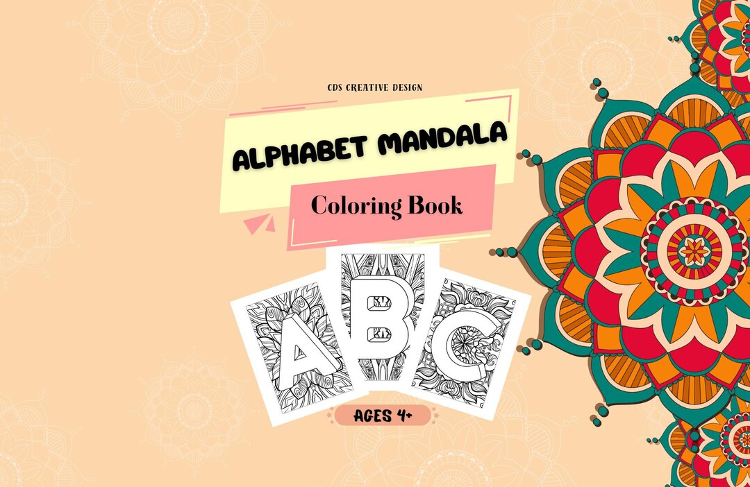 Alphabet Mandala Coloring Book for Kids and Adults | Relaxing and ...