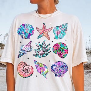 Preppy Seashell Clam Summer Png, Summer Vibes Png, Floral Summer Png ...