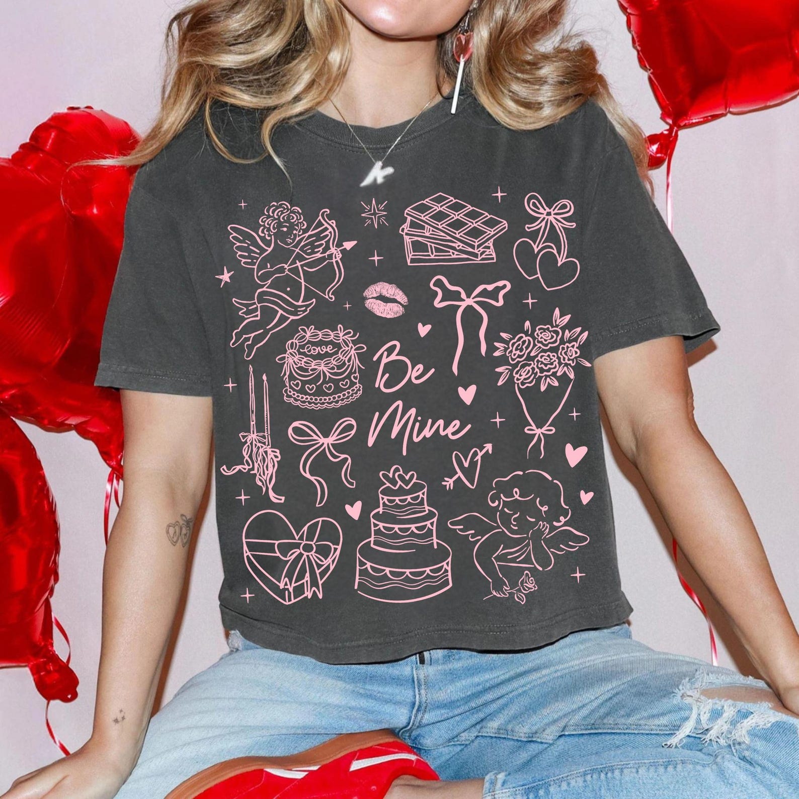 Be Mine PNG Bundle, Valentine Doodles Shirt Png, Minimalist Love Png ...