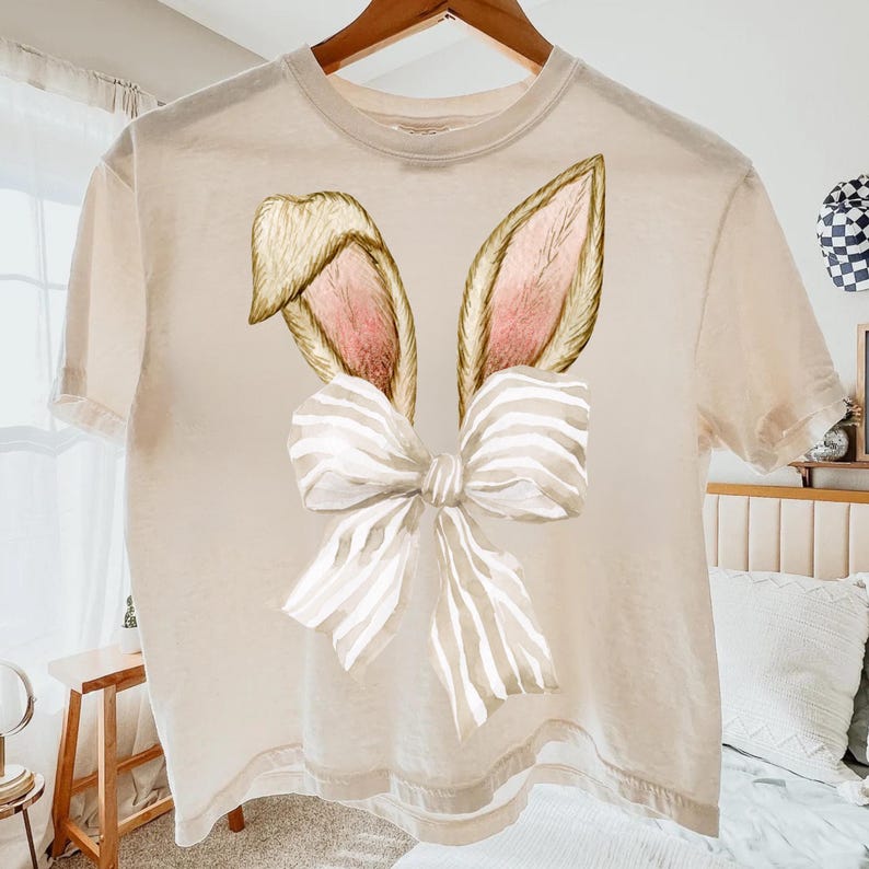 Coquette Easter Bunny Ears PNG, Watercolor Easter Bunny, Coquette ...