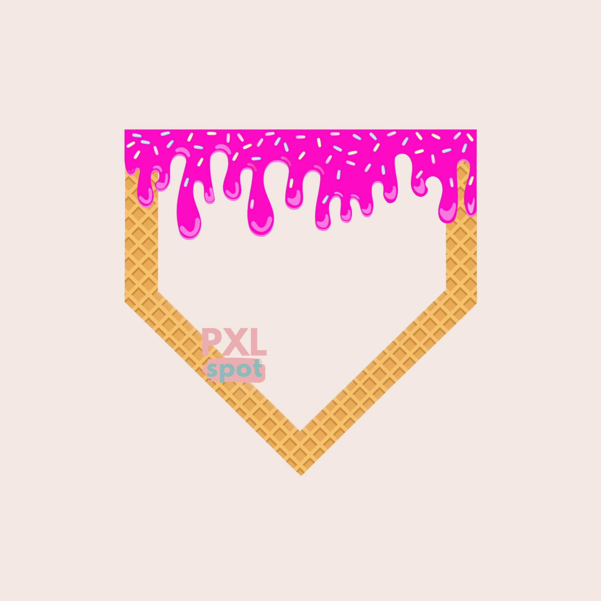 5 Waffle Home Plate Png Bundle, Drip Baseball Plate PNG, Baseball Ice ...