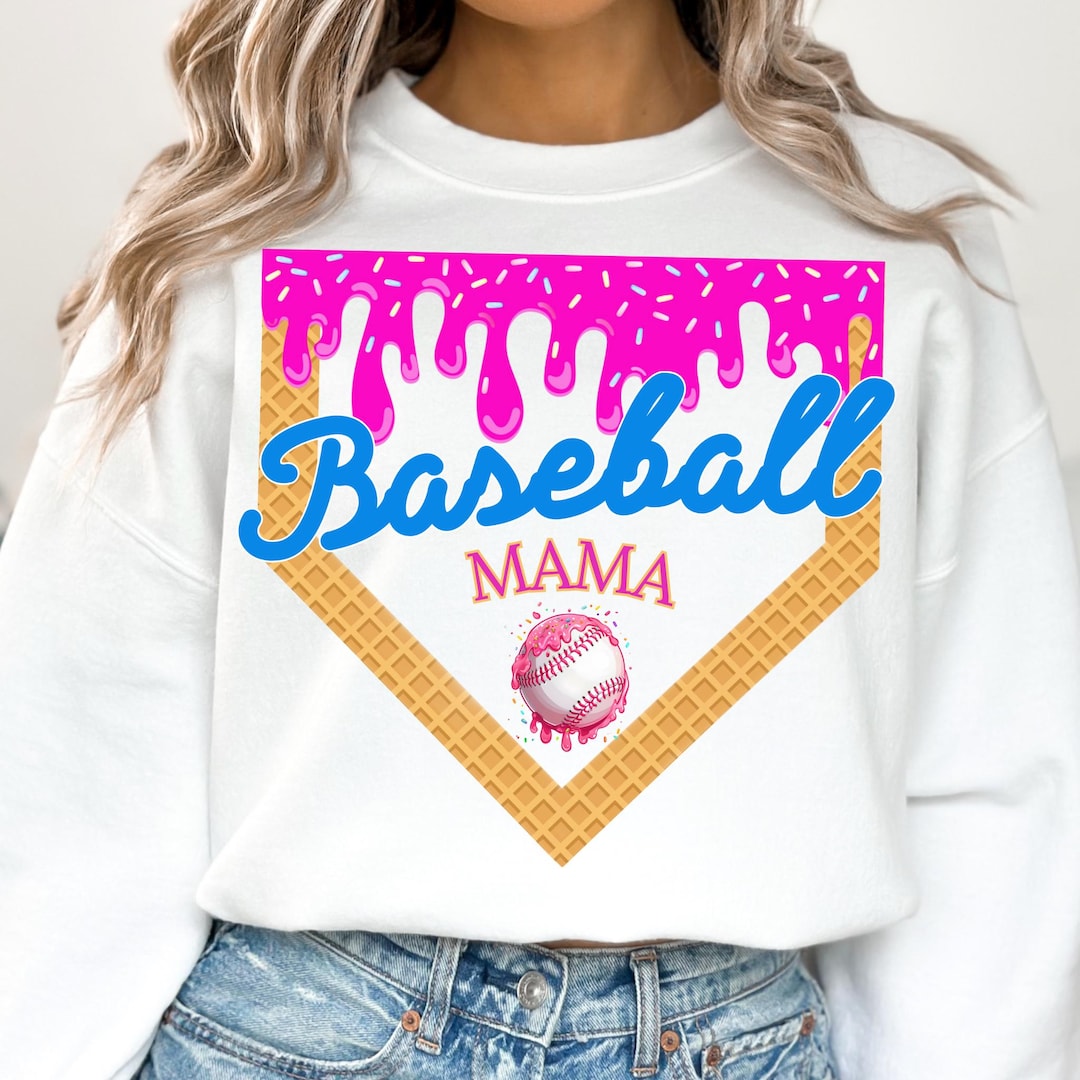 Baseball Mama Drip PNG, Baseball Ice Cream Drip PNG, Game Day Baseball ...