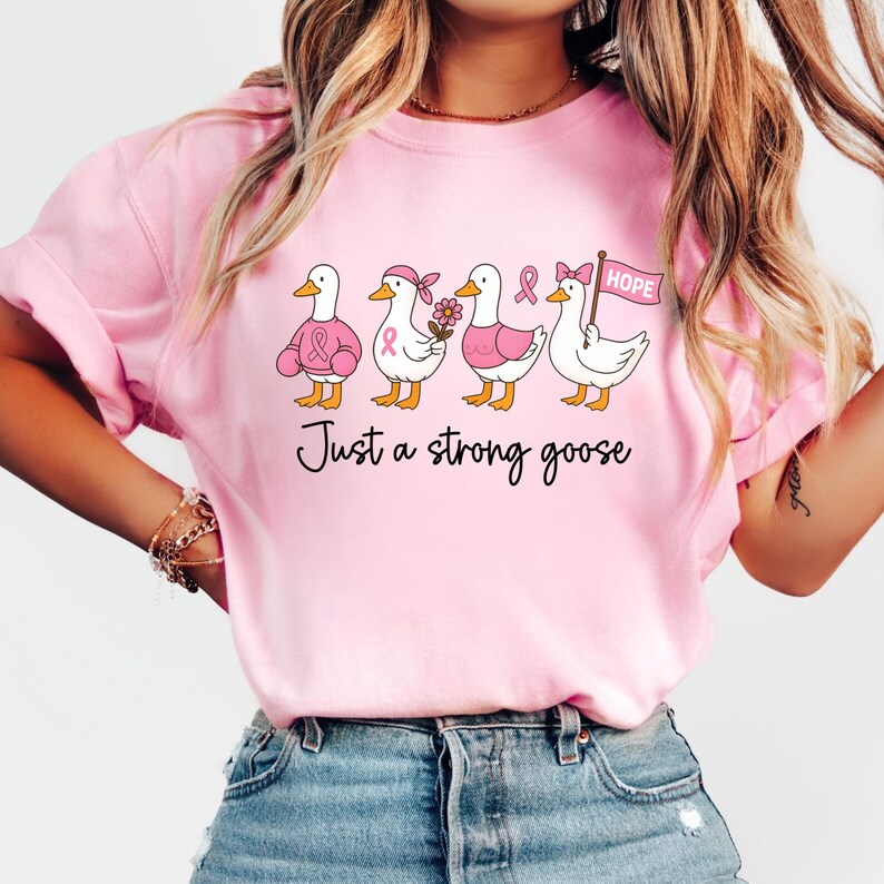 Just a Strong Goose Png, Breast Cancer Goose Png, in October We Wear ...