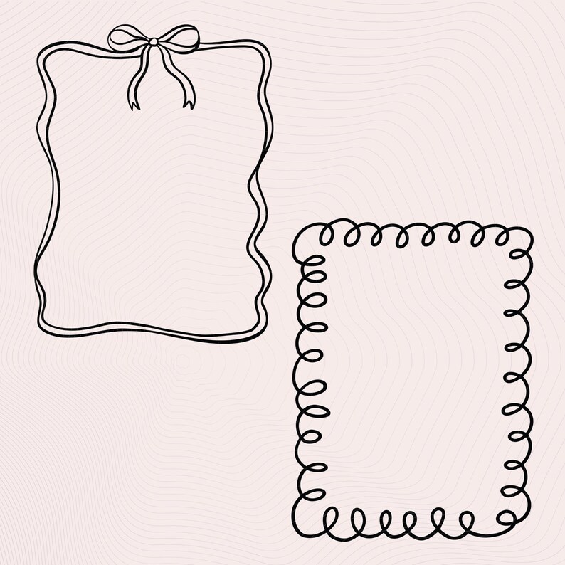 Preppy Christmas Frame PNG Bundle: Retro Xmas Coquette Pattern Stamps ...