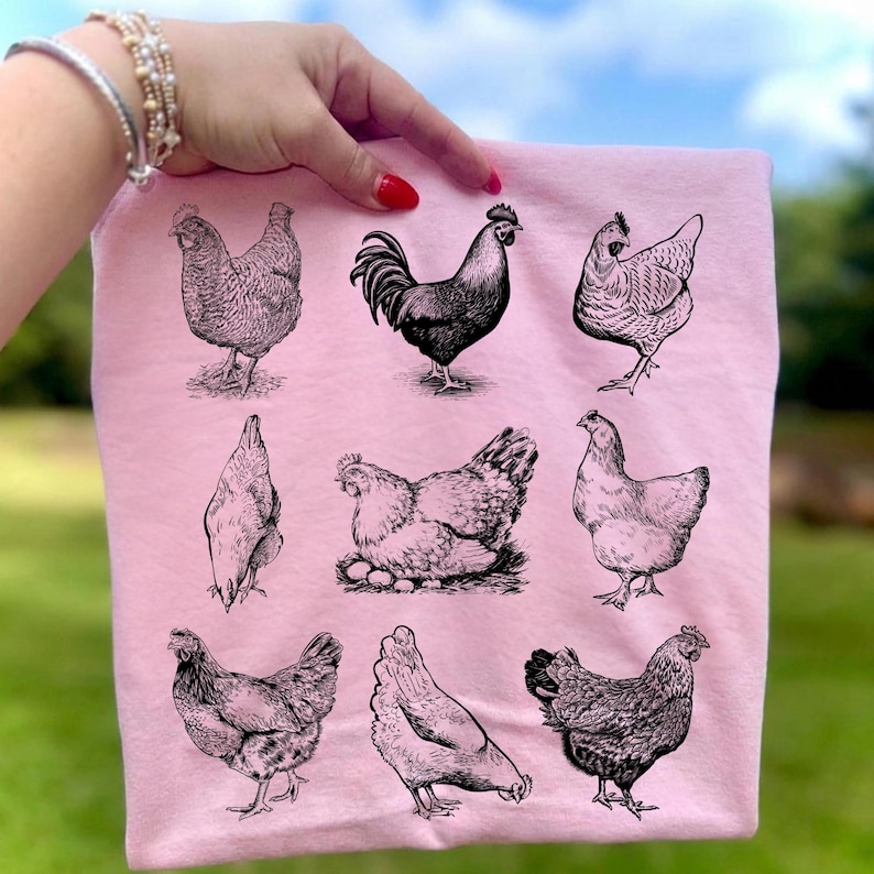Chicken Clipart Png, Vintage Chickens PNG, Chicken Sublimation Design ...
