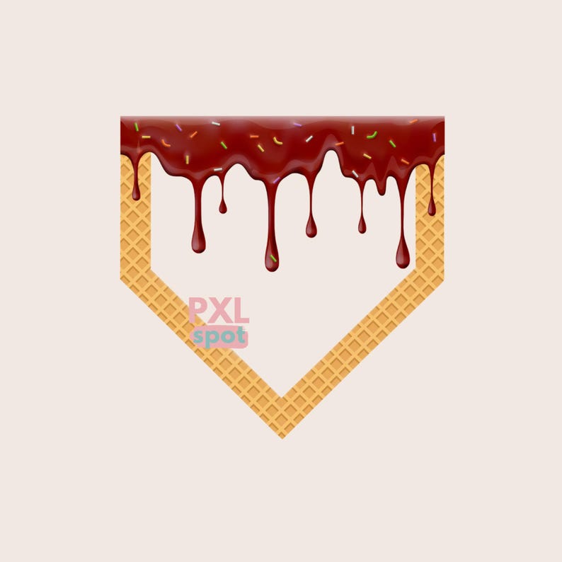 5 Waffle Home Plate Png Bundle, Drip Baseball Plate PNG, Baseball Ice ...