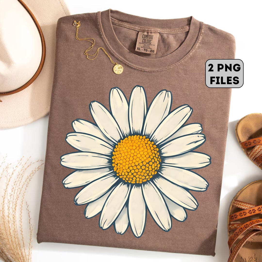 Retro Daisy Png, Flower Png, Spring Daisy Png, Spring Flower Png, White ...