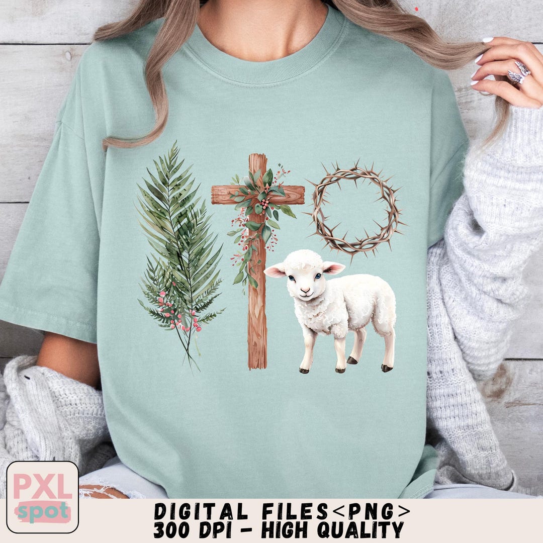 True Easter PNG, He is Risen, Lamb Crown of Thorn Cross Palm Jesus ...