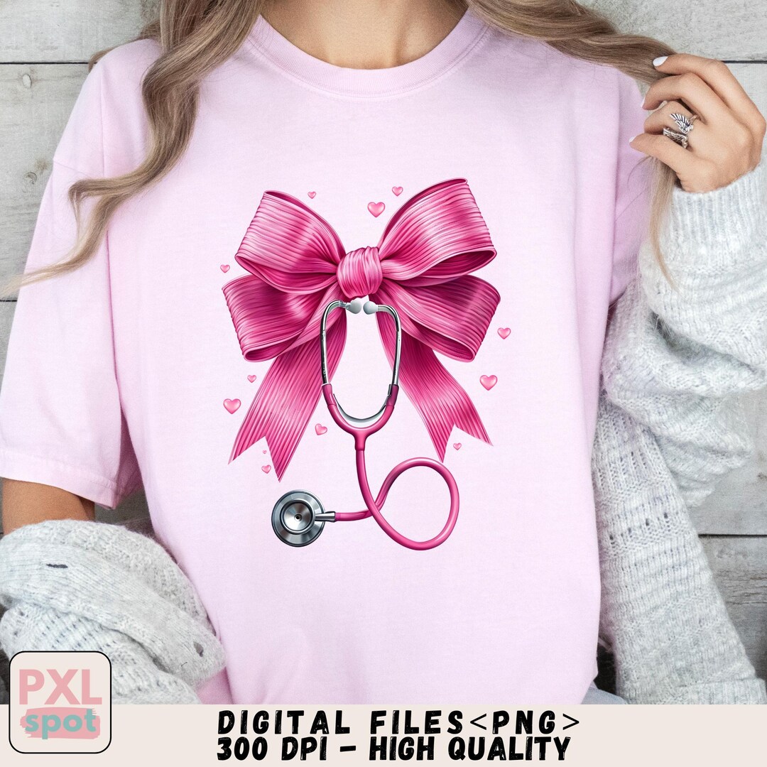 Nurse Coquette Bow Png, Nurse Sublimation Designs, Nurse Png, Nurse ...