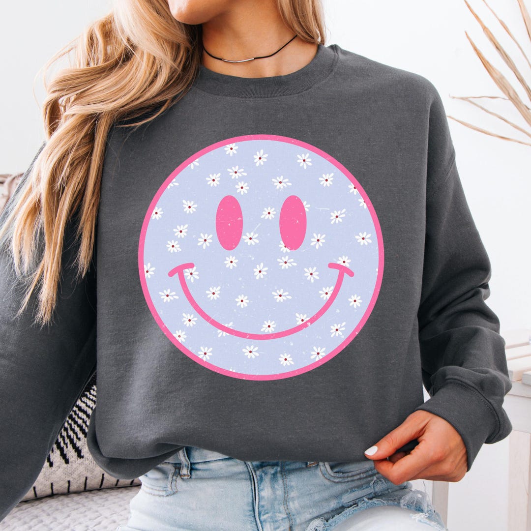 Daisy Smile Png, Spring Vibes Png, Spring Png, Floral Smile Face, Retro ...
