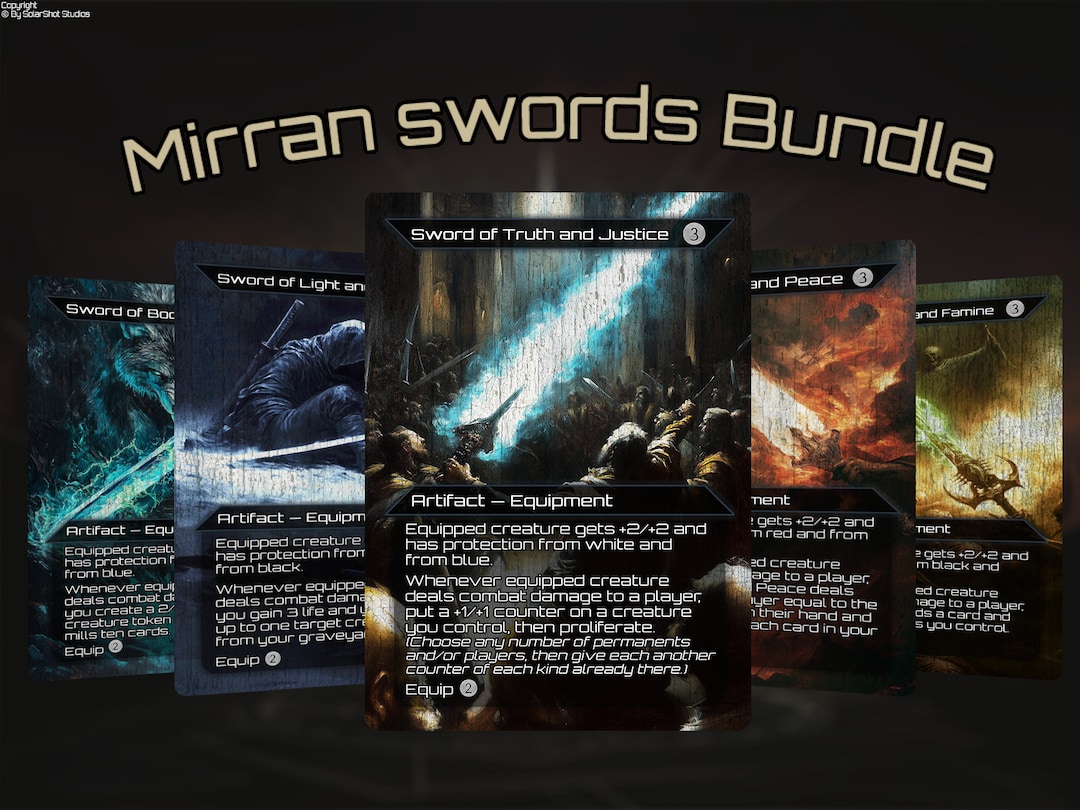 Mirran Swords Mtg Bundle Collection, TCG Custom Proxies, CEDH Premium ...