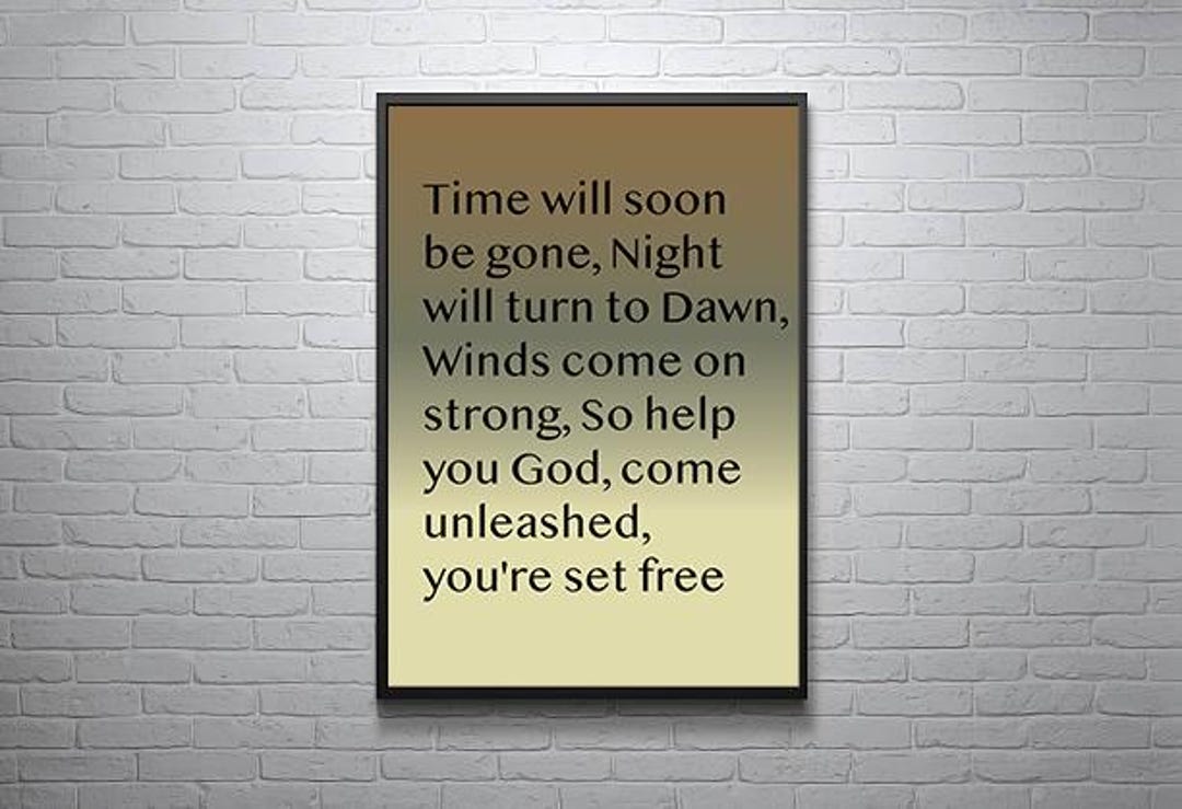 Zenith Song Lyrics Poster Meloria Style - Etsy