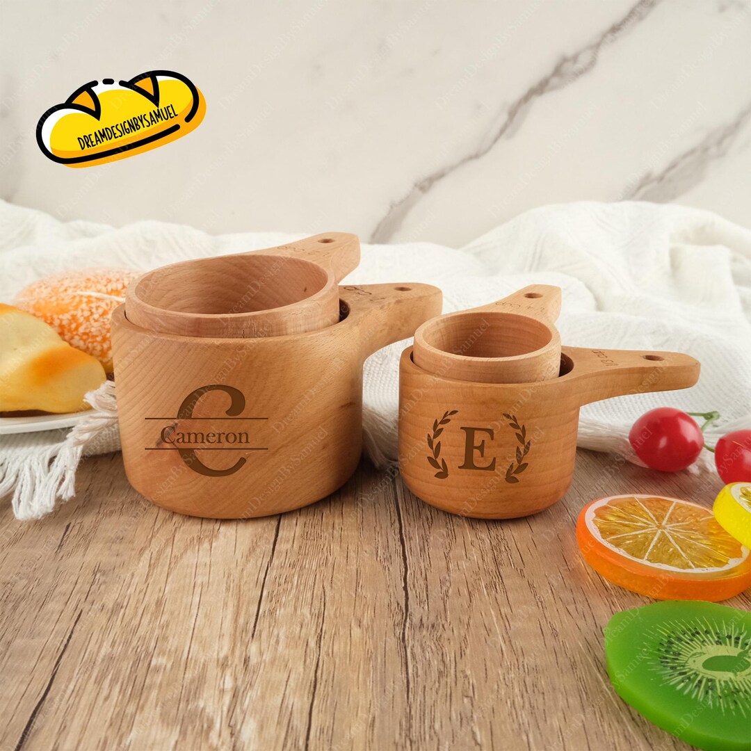 Personalized Wood Measuring Cups,custom Engrave Name Measuring Cups ...