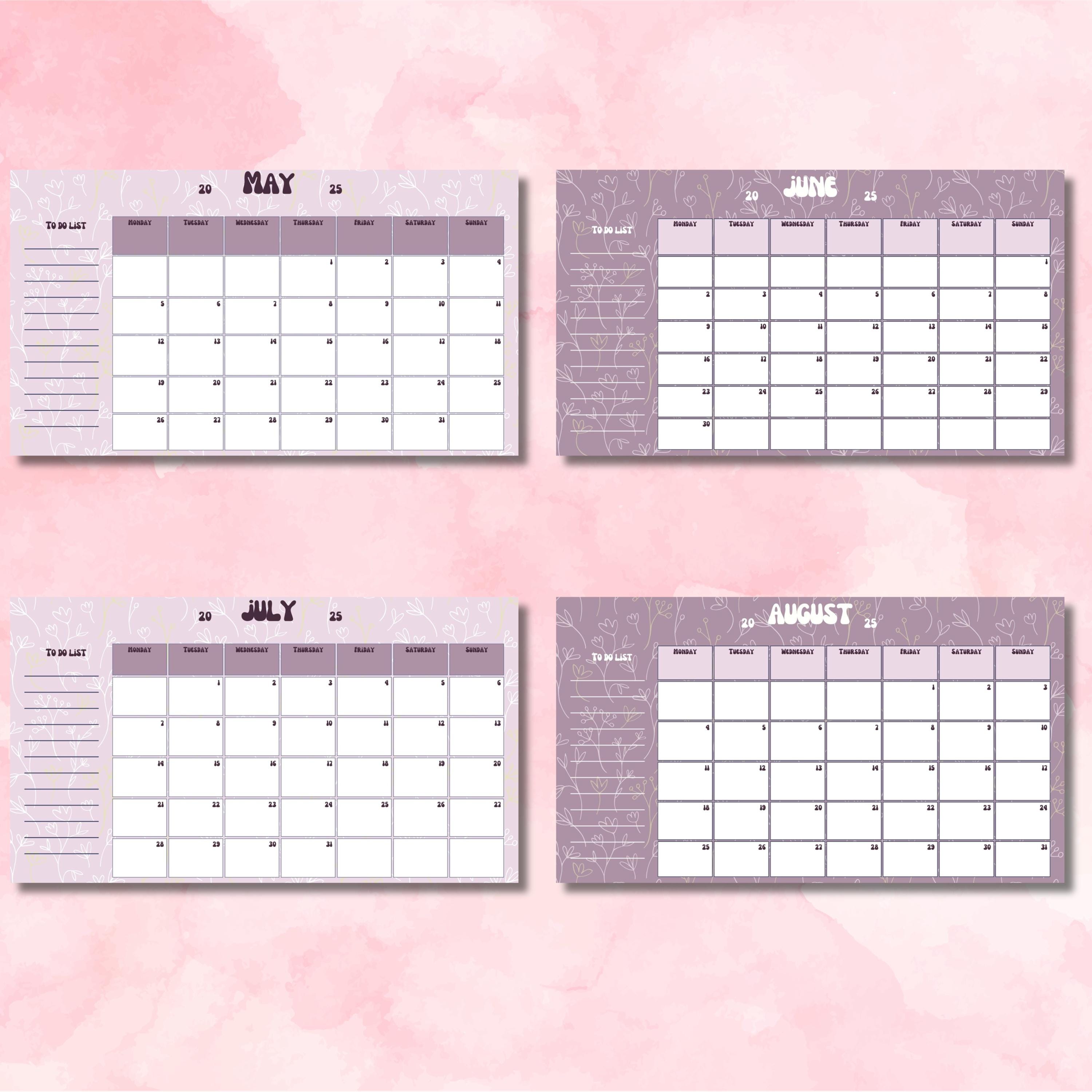2025 Minimalist Boho Printable Calendar, Monthly Planner With To-do ...