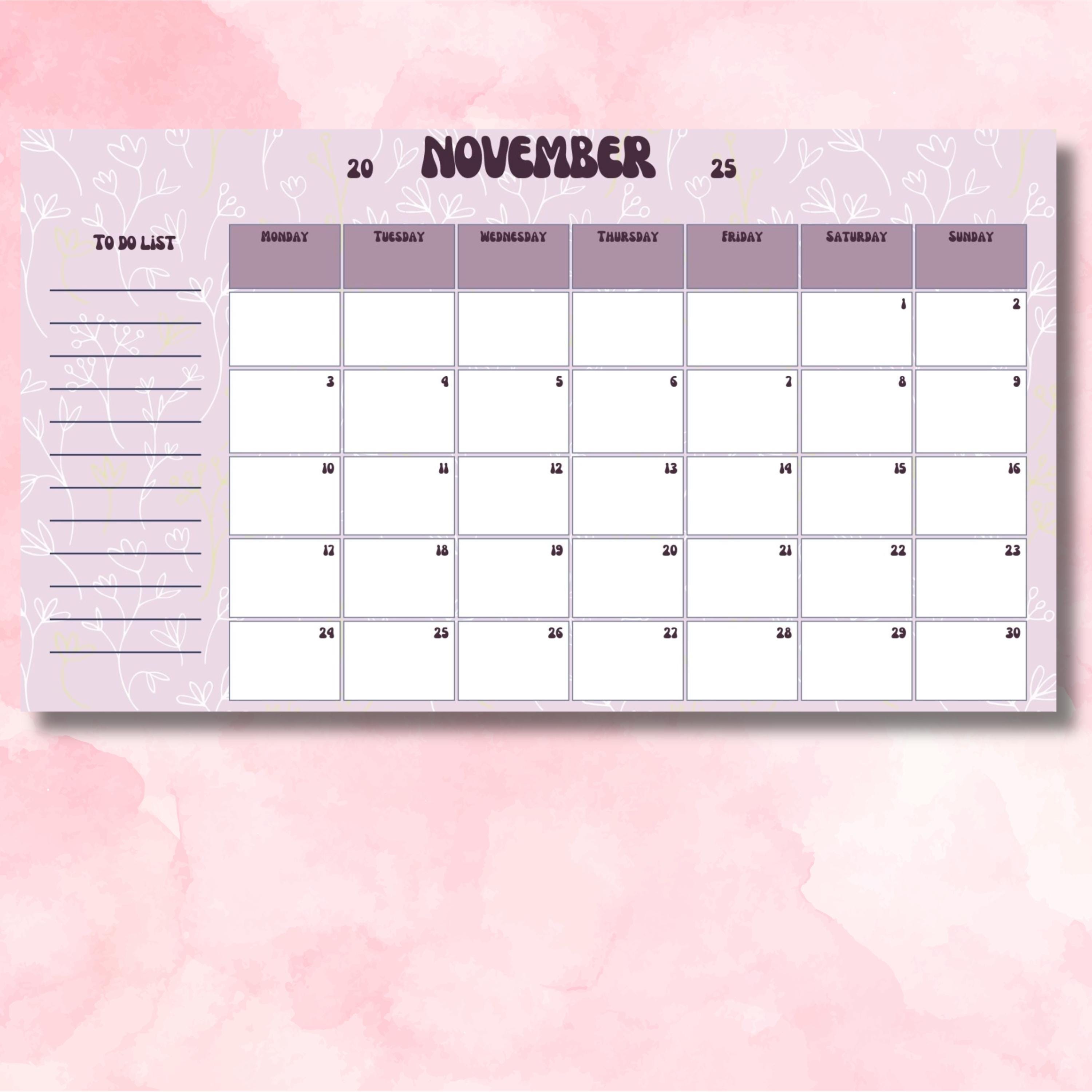 2025 Minimalist Boho Printable Calendar, Monthly Planner With To-do ...