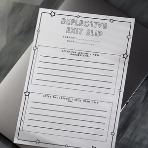 Printable Exit Slips, Reflection Worksheets for Classrooms, Instant ...