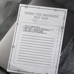Printable Exit Slips, Reflection Worksheets for Classrooms, Instant ...