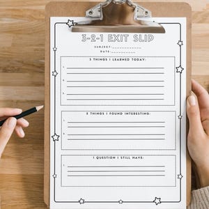 Printable Exit Slips, Reflection Worksheets for Classrooms, Instant ...