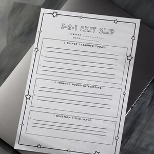 Printable Exit Slips, Reflection Worksheets for Classrooms, Instant ...