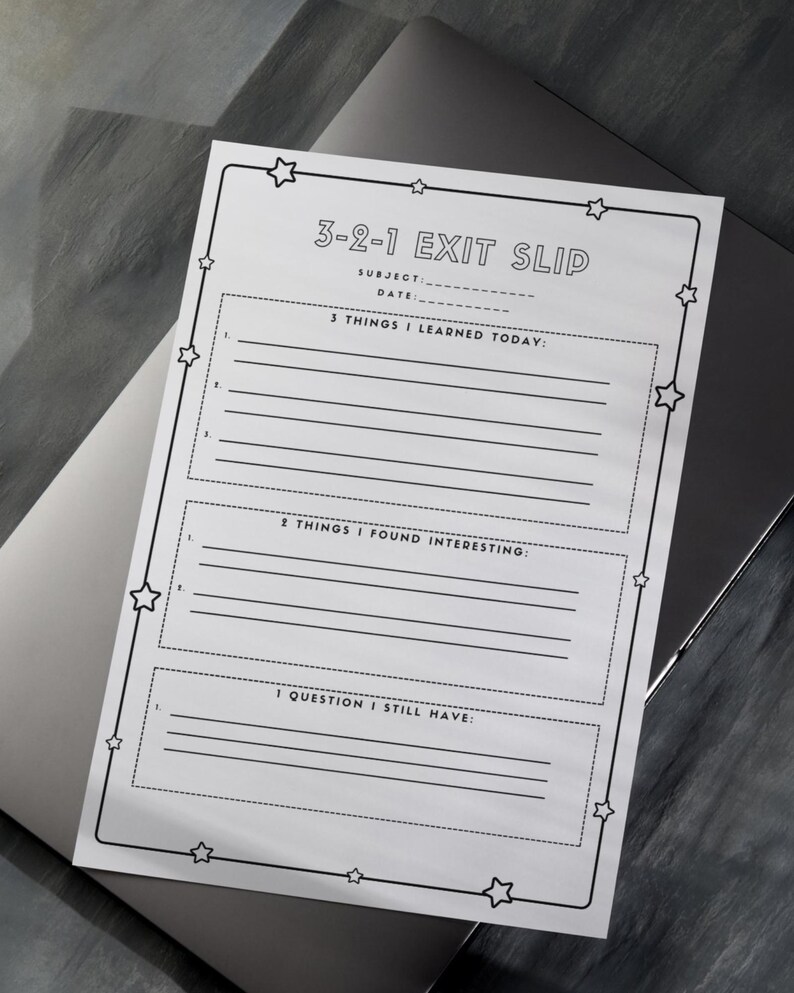 Printable Exit Slips, Reflection Worksheets for Classrooms, Instant ...