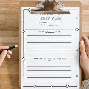 Printable Exit Slips, Reflection Worksheets for Classrooms, Instant ...