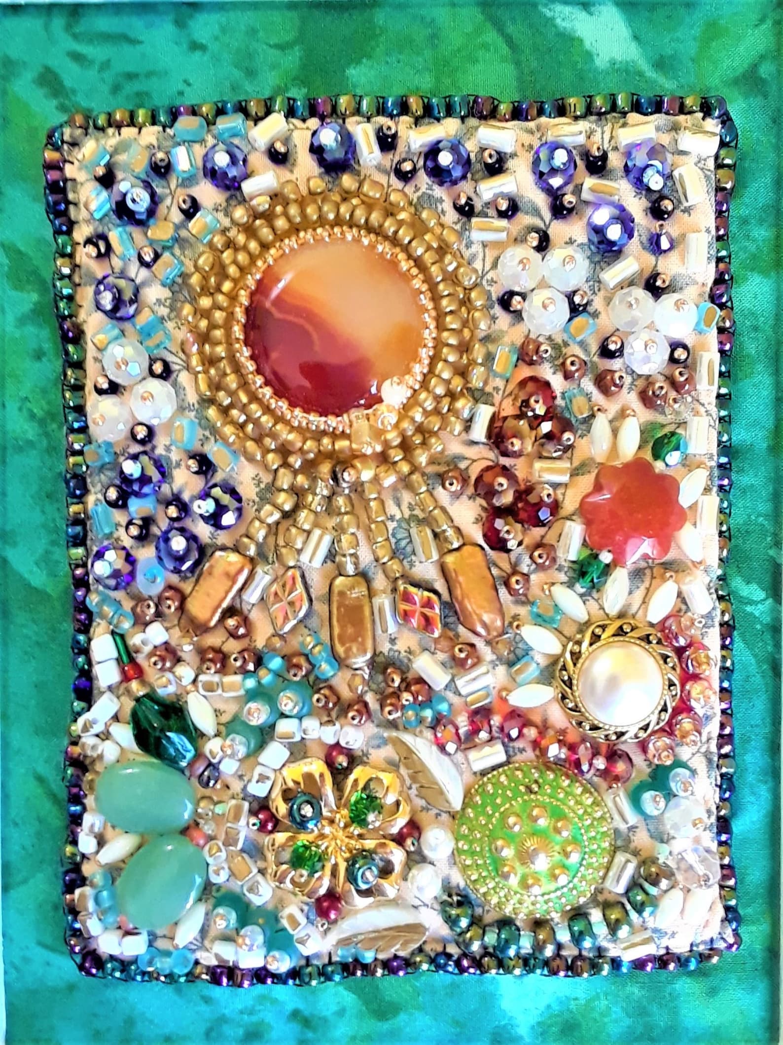 Vintage Jewelry, Bead Art, Framed Mix Media, Unique Artwork ...