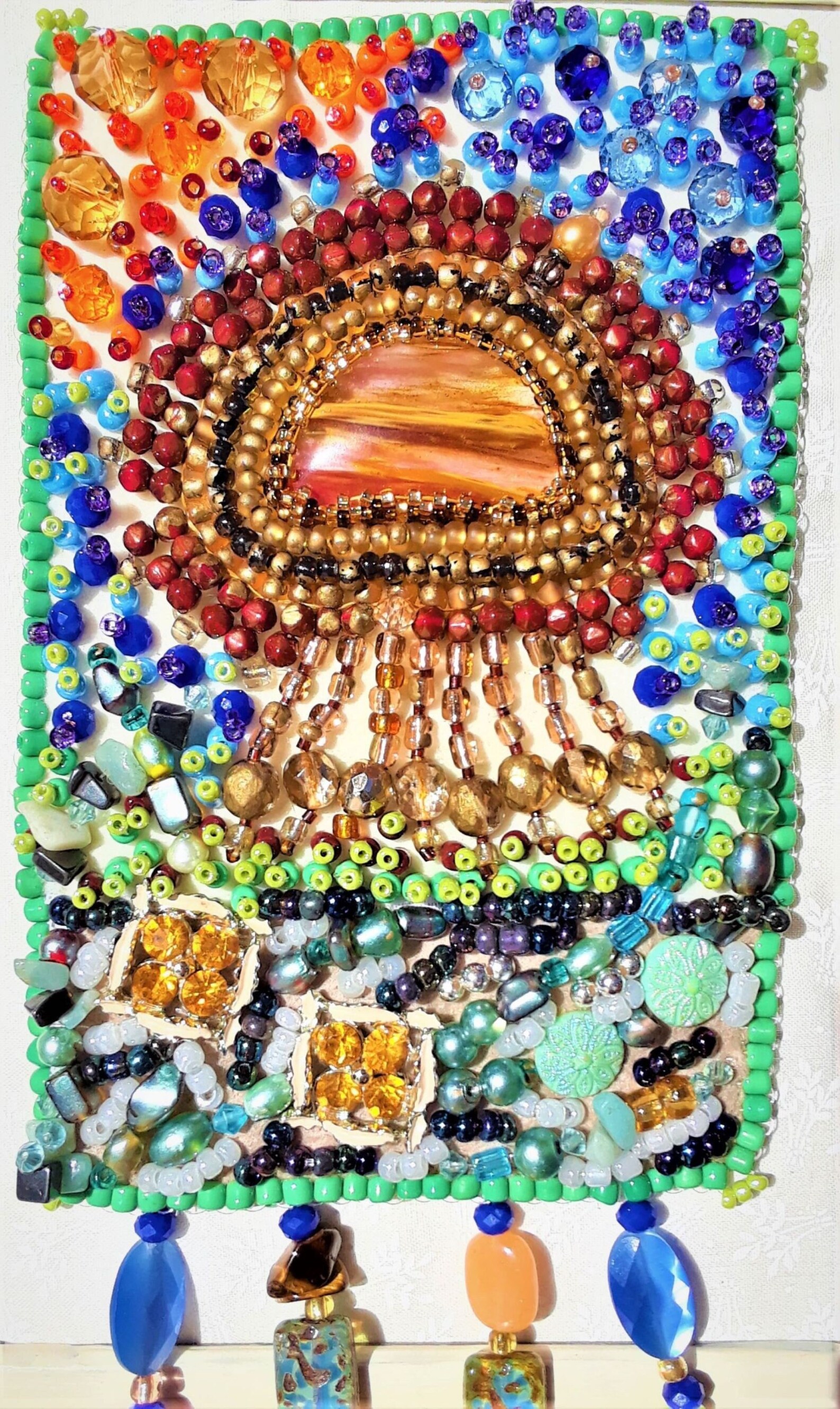 Vintage Jewelry, Bead Art, Framed Mix Media, Unique Artwork ...