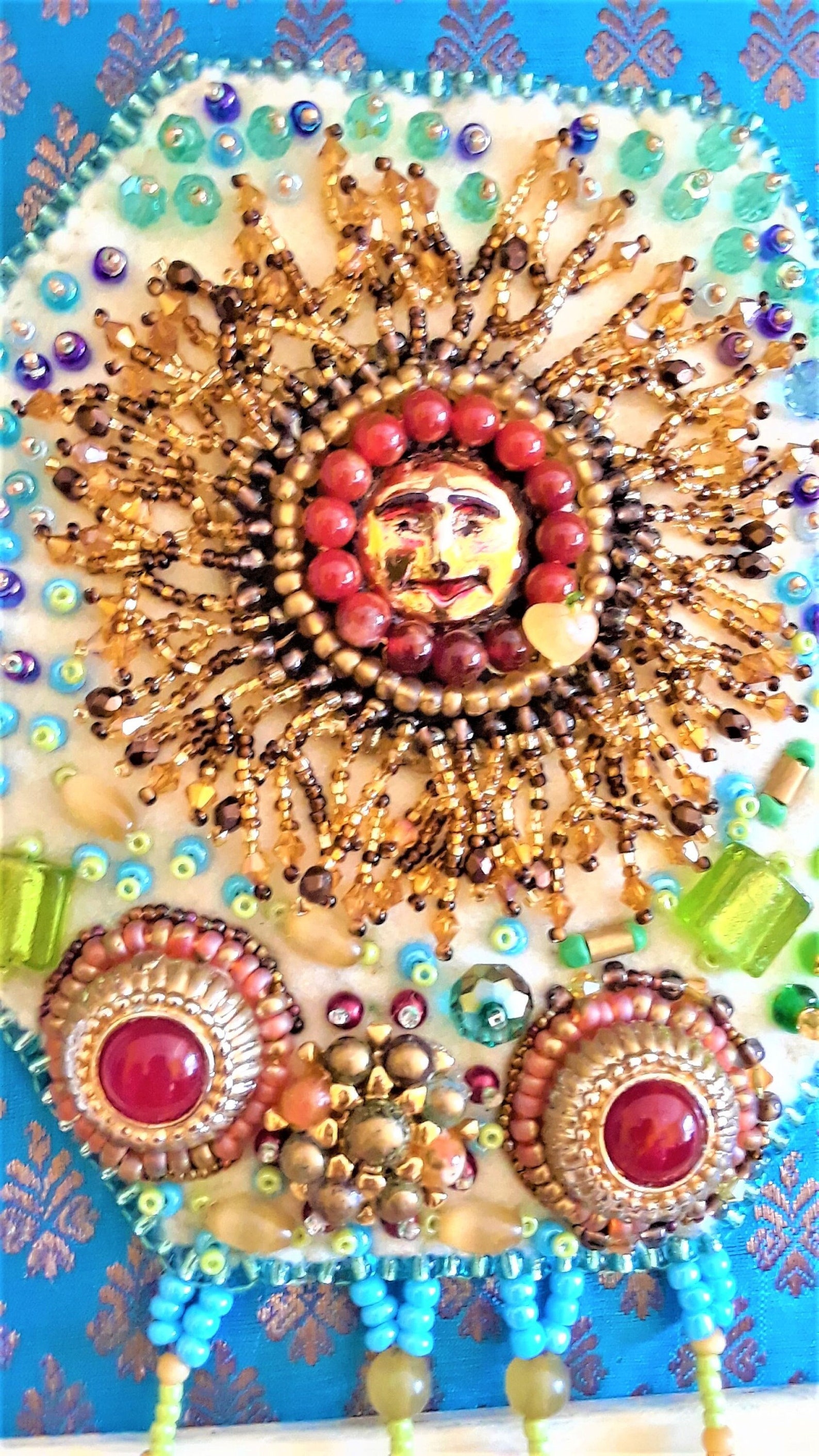 Vintage Jewelry, Bead Art, Framed Mix Media, Unique Artwork ...