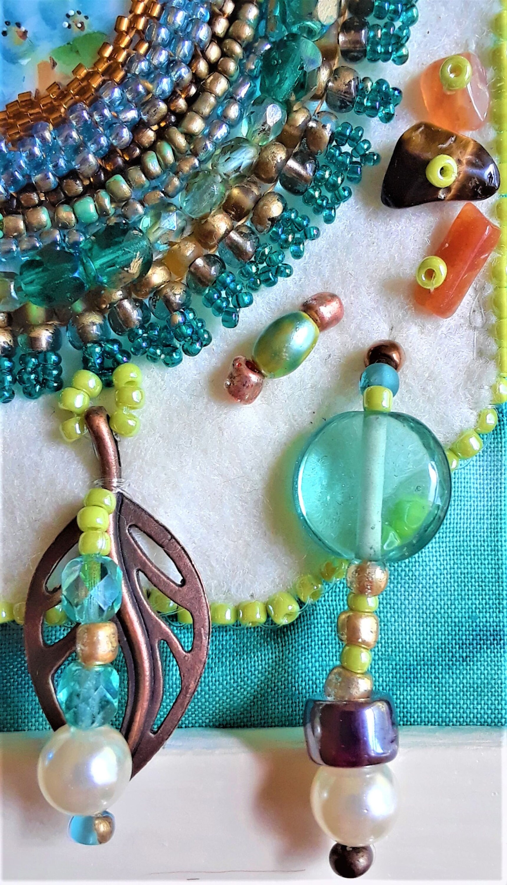 Vintage Jewelry, Bead Art, Framed Mix Media, Unique Artwork ...