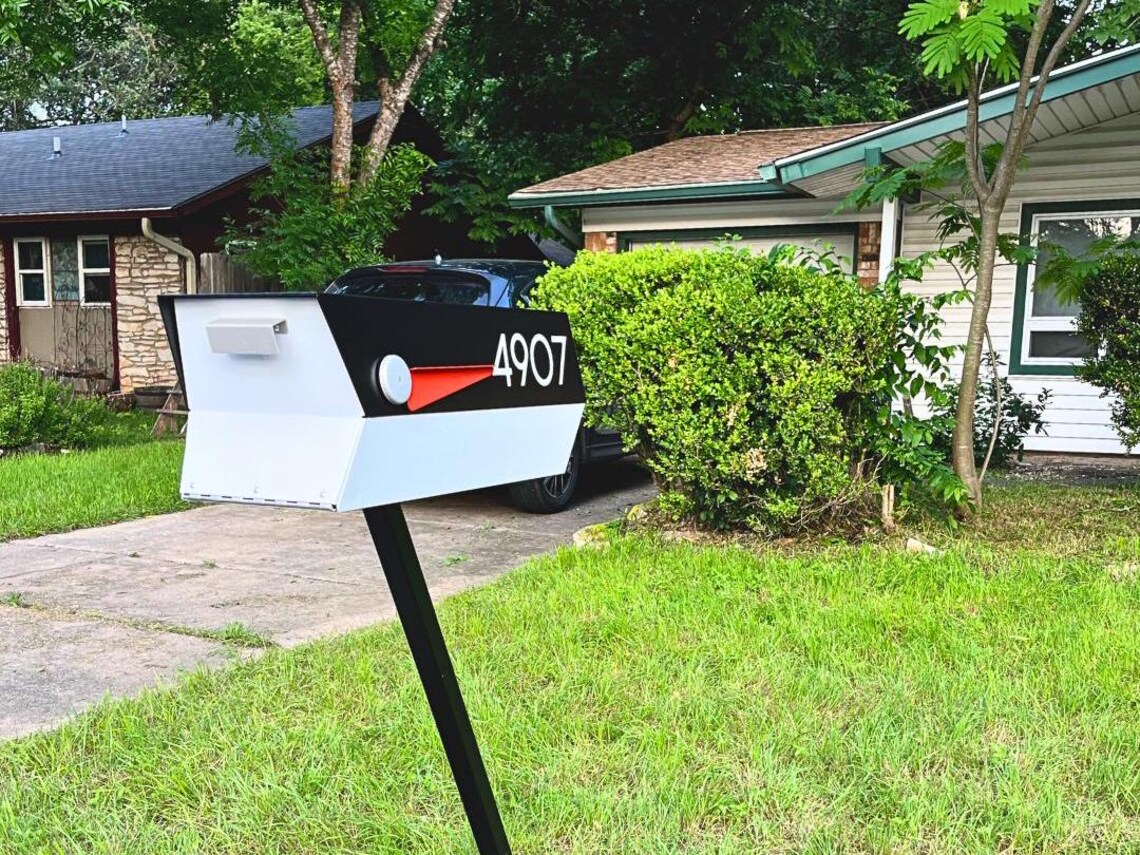 Classic Black/white Mid-century Modern Mailbox — the Original Vintage ...
