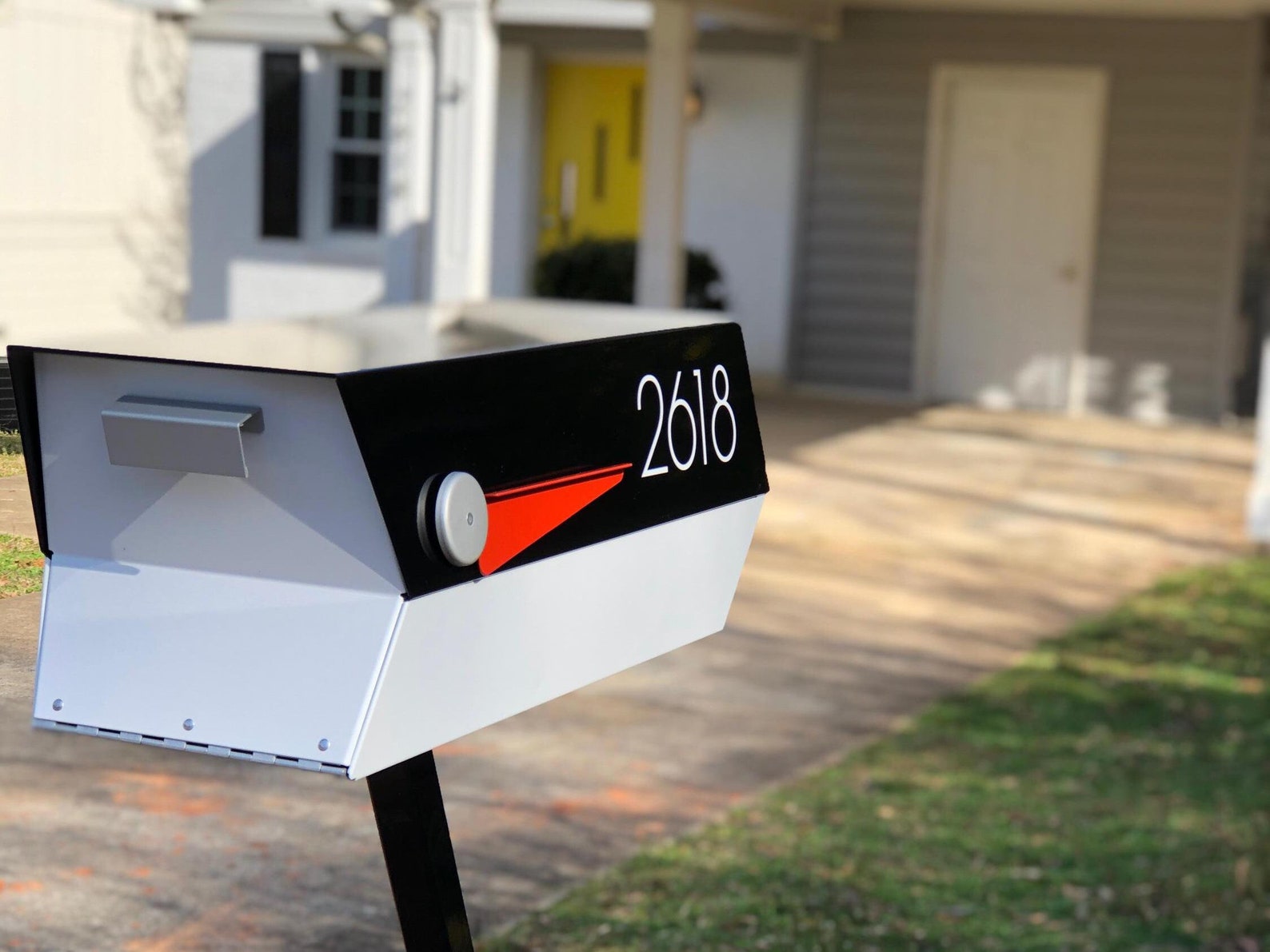 Classic Black/white Mid-century Modern Mailbox — the Original Vintage ...