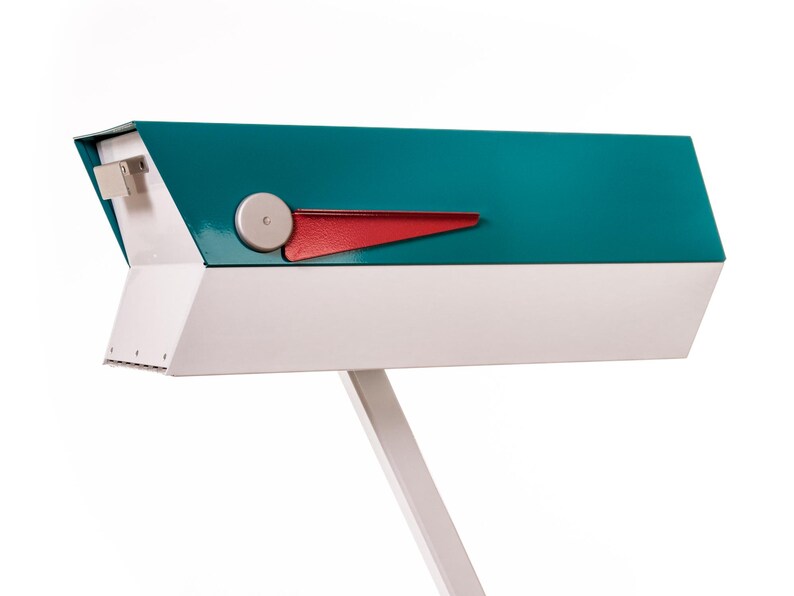 Turquoise Mid-century Modern Mailbox: 50s/60s Vintage Design - Etsy