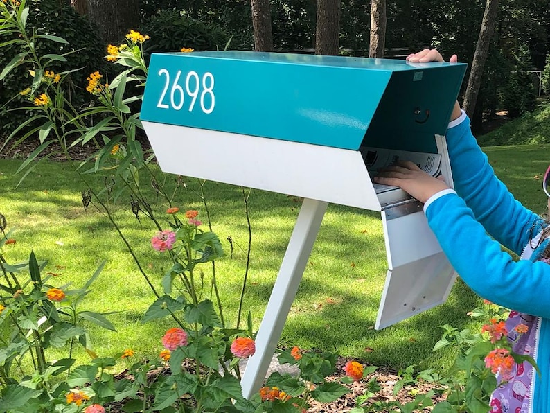 Mid-century Modern Mailbox: Custom Retro Colors, Post Mounted - Etsy