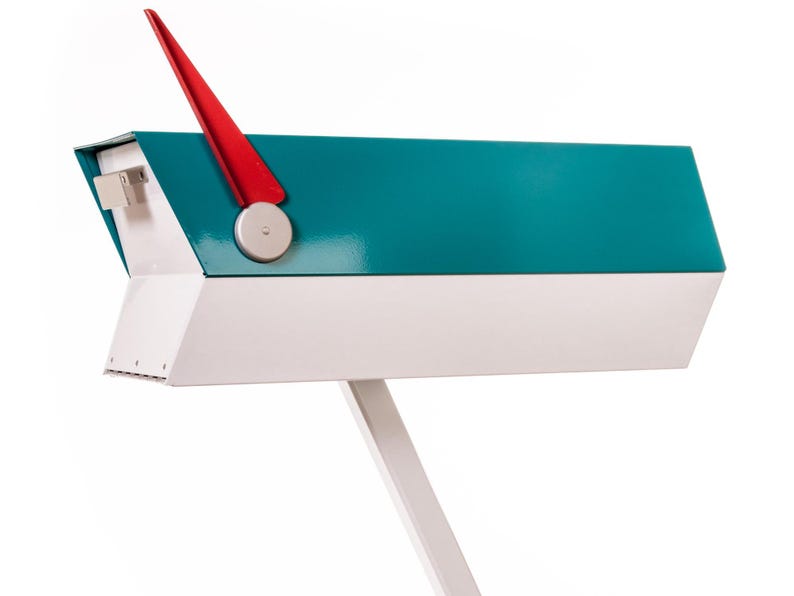 Turquoise Mid-century Modern Mailbox: 50s/60s Vintage Design - Etsy