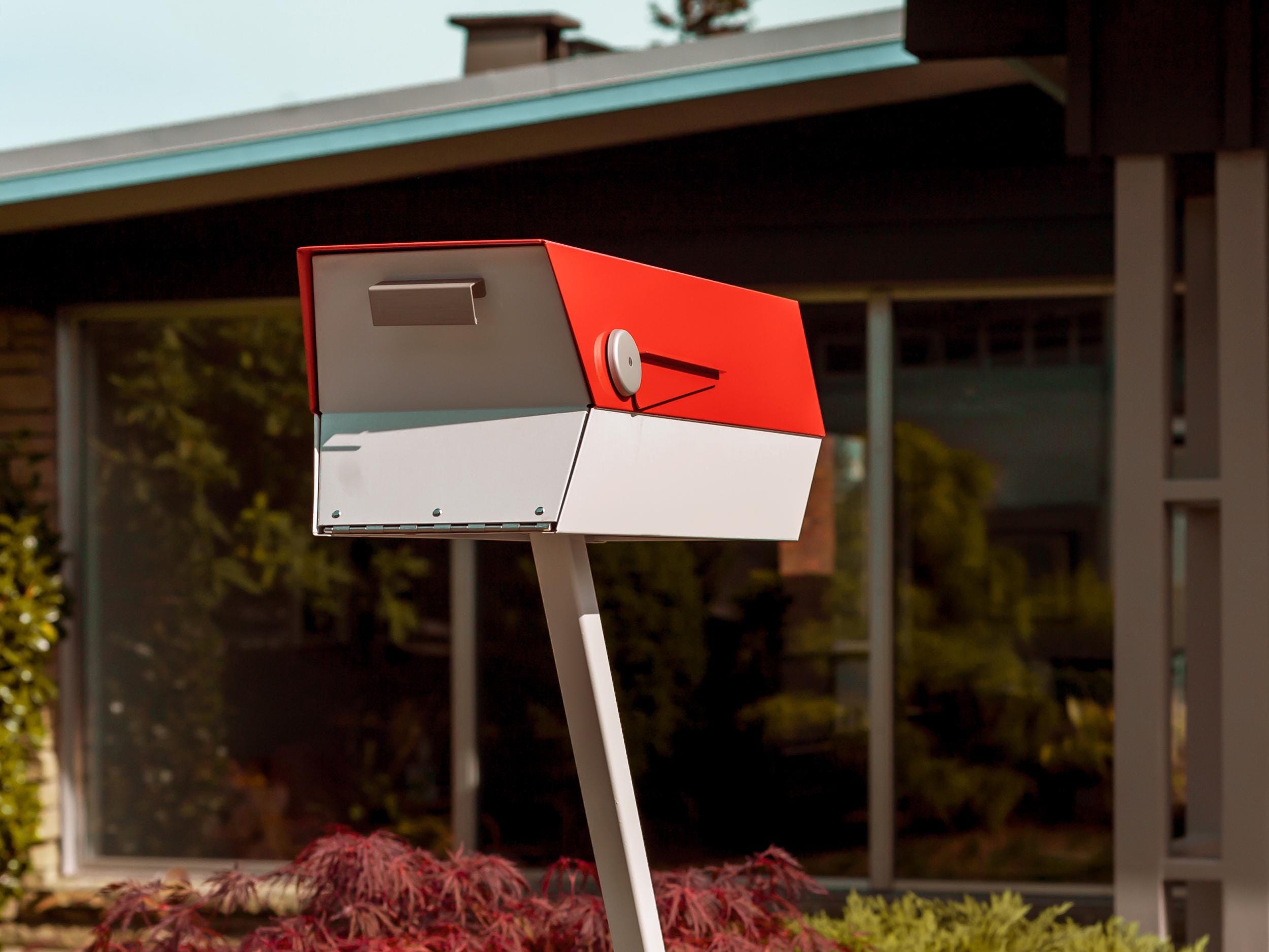 Mid-century Modern Mailbox: Custom Retro Colors, Post Mounted - Etsy