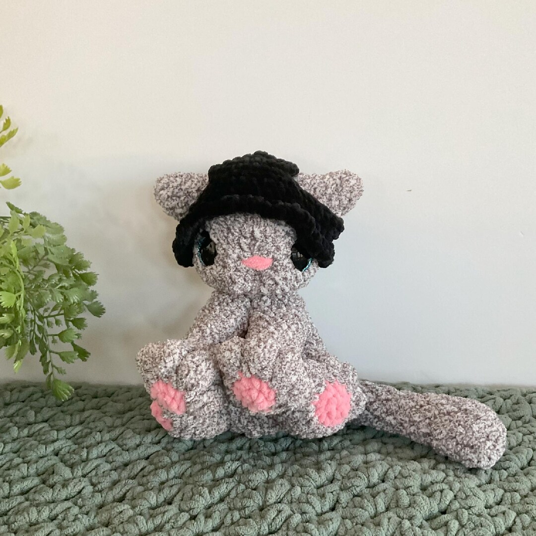 Handmade Crochet Snuggler Cat Plushie – Soft Amigurumi Kitty Toy With ...