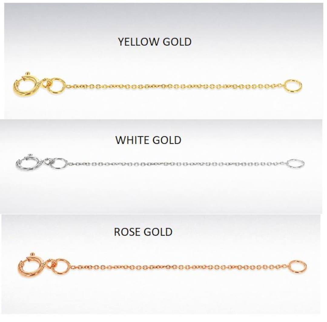 9ct Gold Chain Extender 9k Safety Chain Bracelet Necklace Extension - Etsy