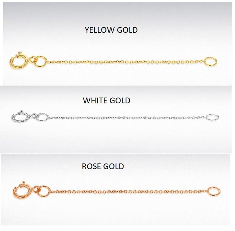 9ct Gold Chain Extender 9k Safety Chain Bracelet Necklace Extension ...