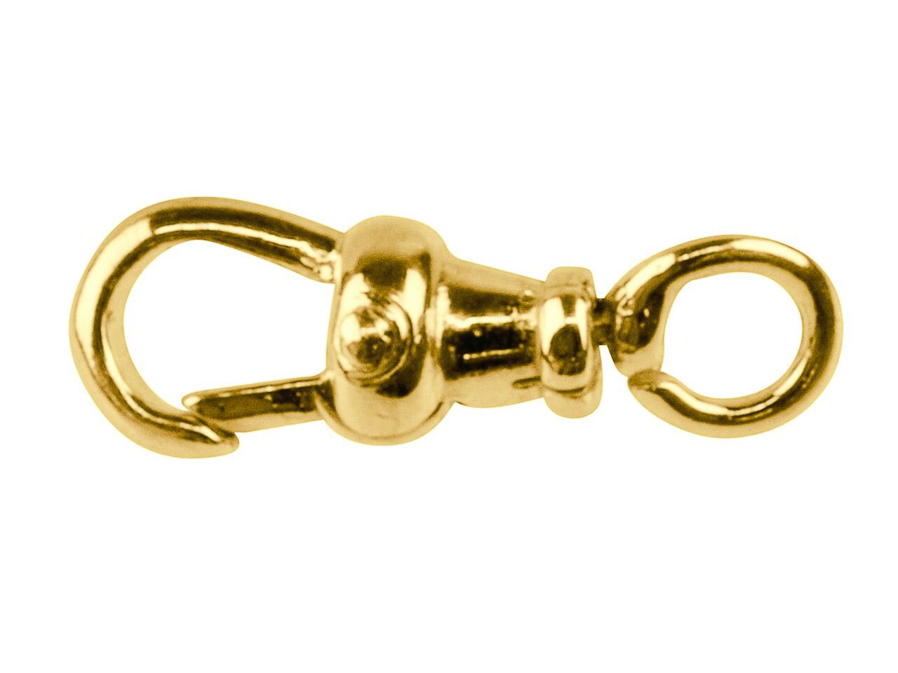 9ct Gold / 925 Sterling Silver Albert Swivel Clasp Open Ring for Heavy ...