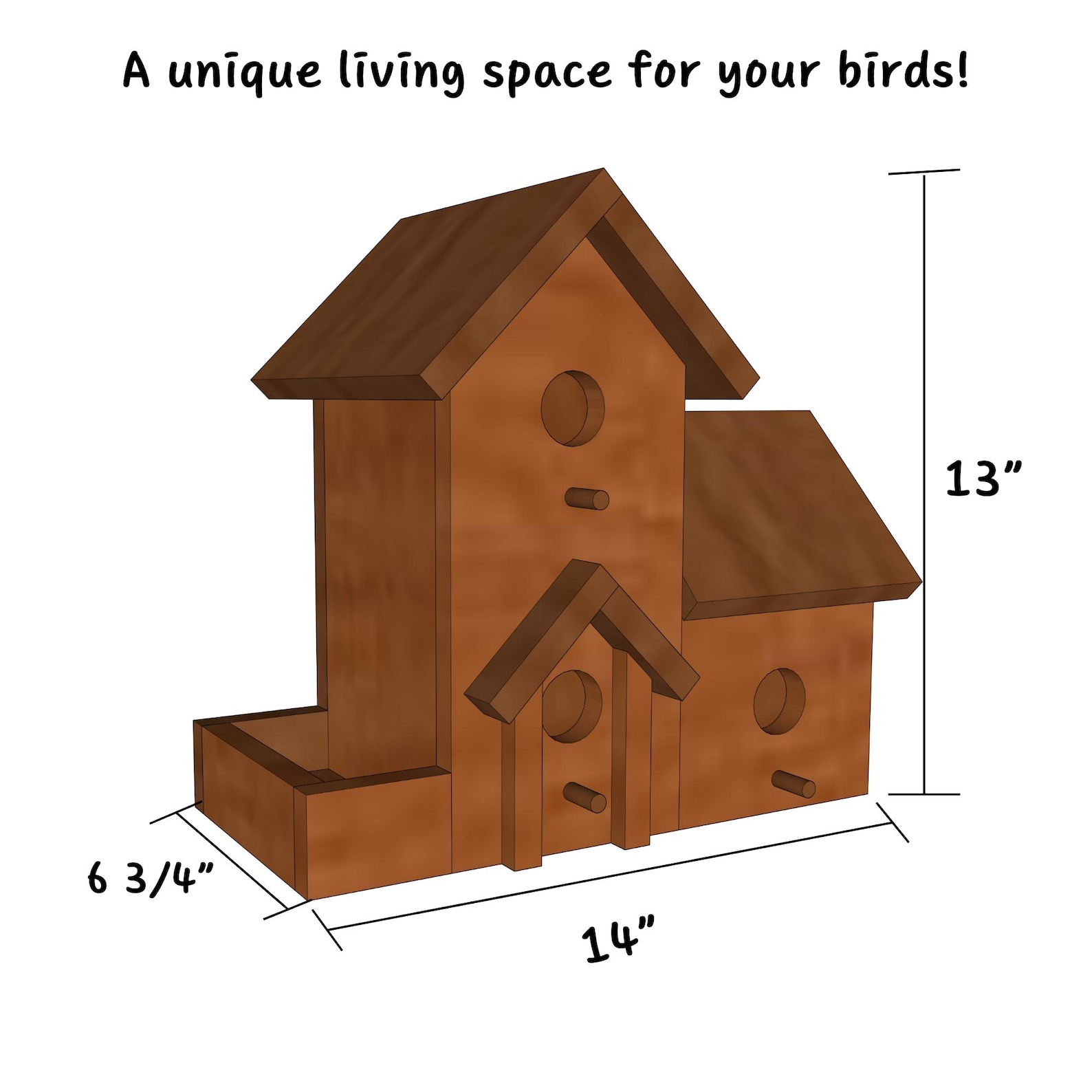 DIY Multi-level Birdhouse Plans: Woodworking Project (PDF) - Etsy