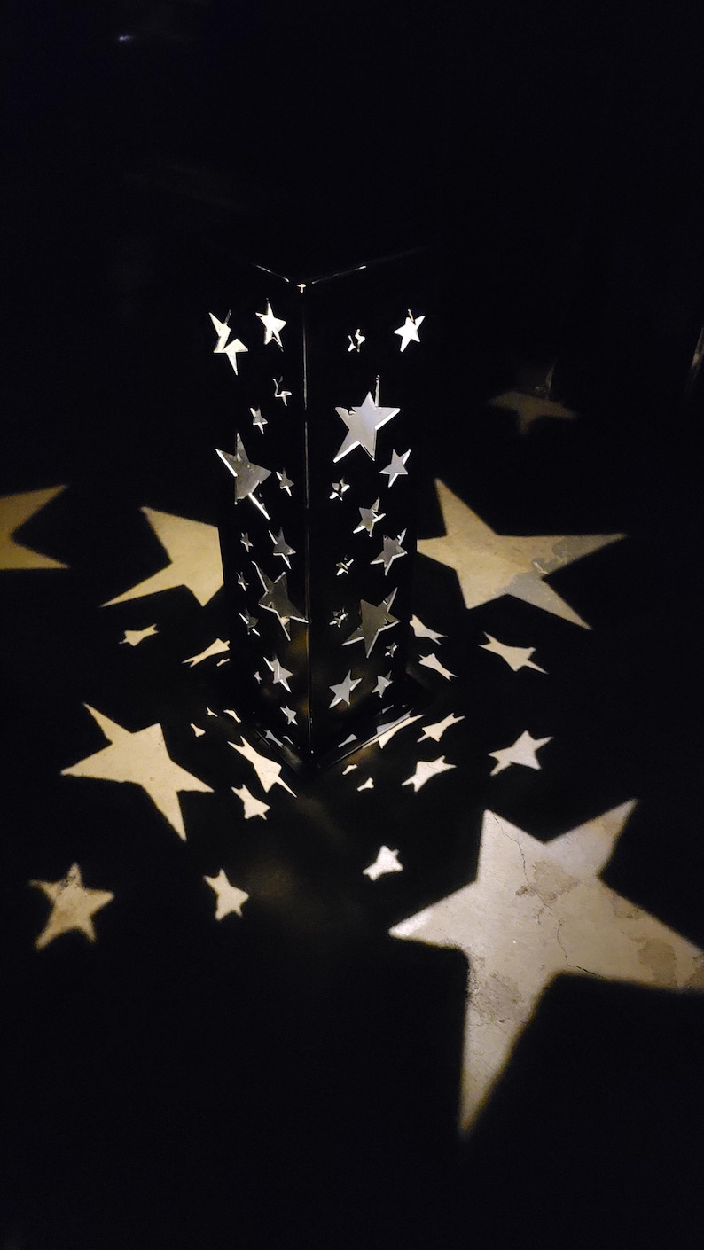 Starry Night Solar Lantern: CNC Plasma Cut Metal Garden Light - Etsy