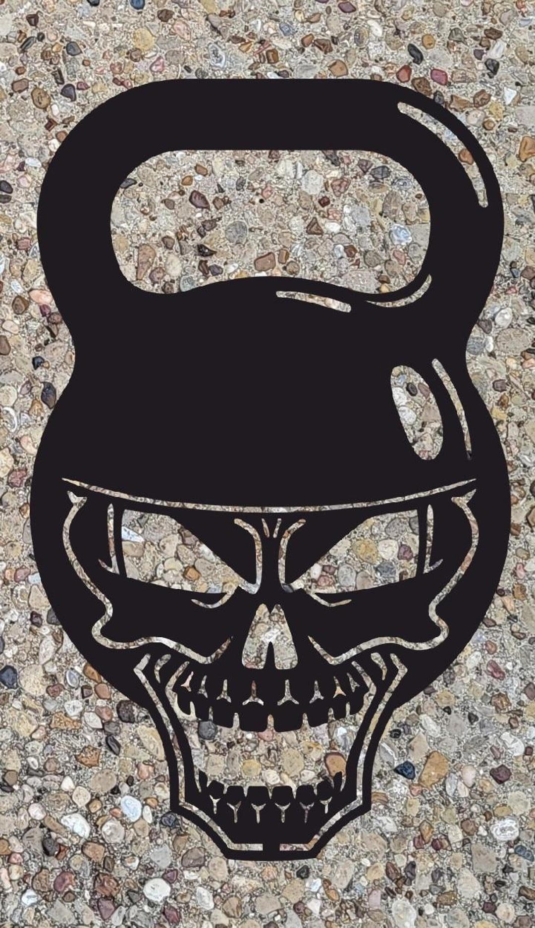 Metal Gym Wall Art – Skull Kettlebell Design, CNC Cut Fitness Sign for ...