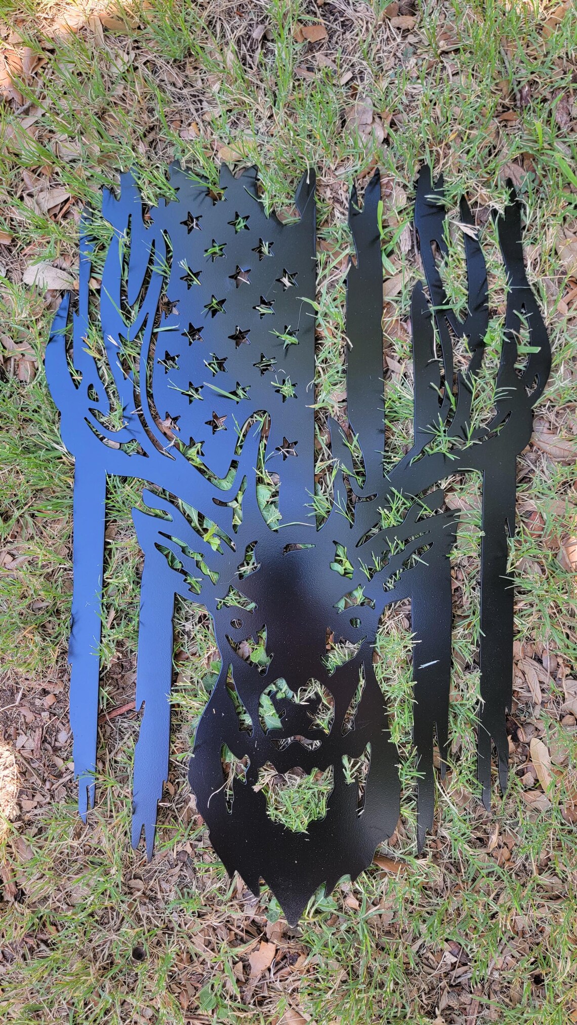 Tattered American Flag With Deer, USA - Etsy