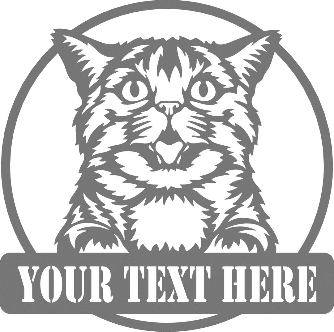Custom Cat Wall Sign – CNC Plasma Cut Metal Art With Your Text - Etsy